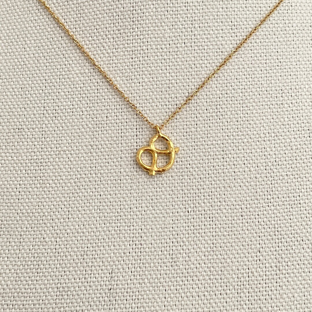 Cute Dainty Pretzel Snack Food Necklace, Pretzel Necklace in Gold or ...