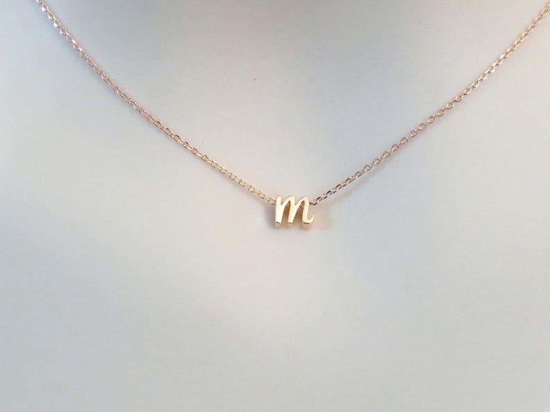Personalized Cursive Initial Letter Ncklace Lower Case Rose Gold ...