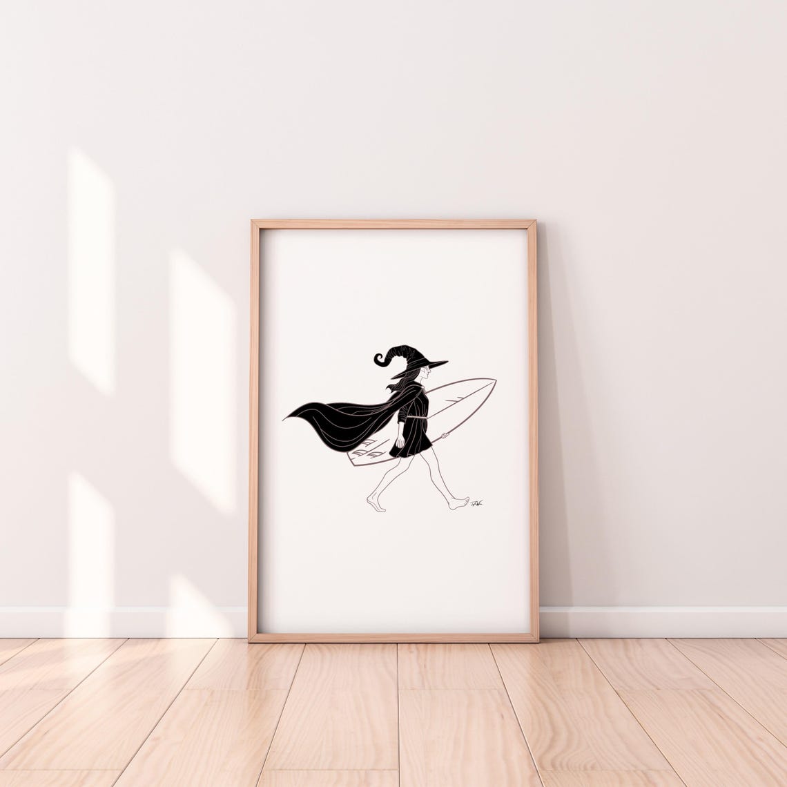 Printable Surf Art | Surf Witch | Halloween Decor for Surfers | Witch ...