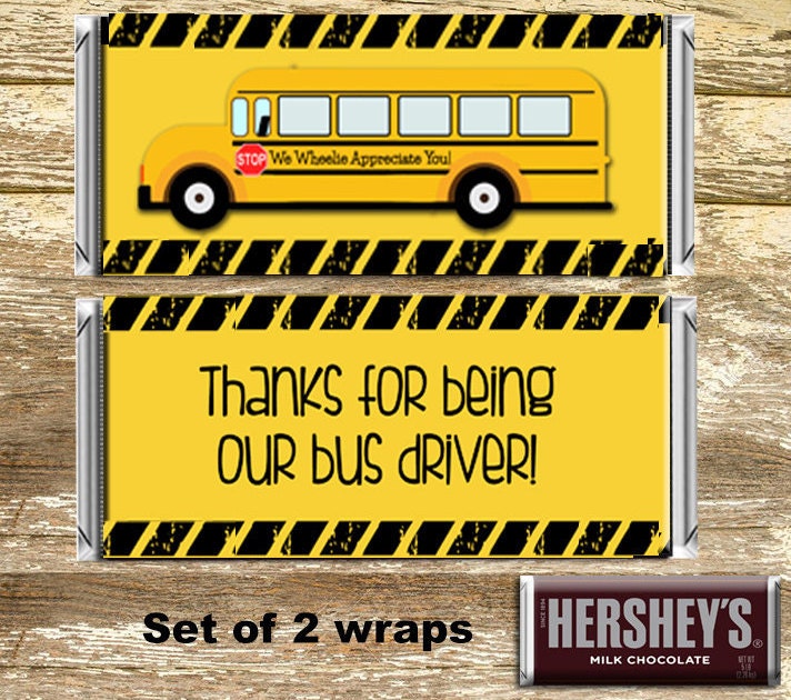 Full Sized Candy Wrapper - Bus Driver Appreciation, Bus Driver Gift ...