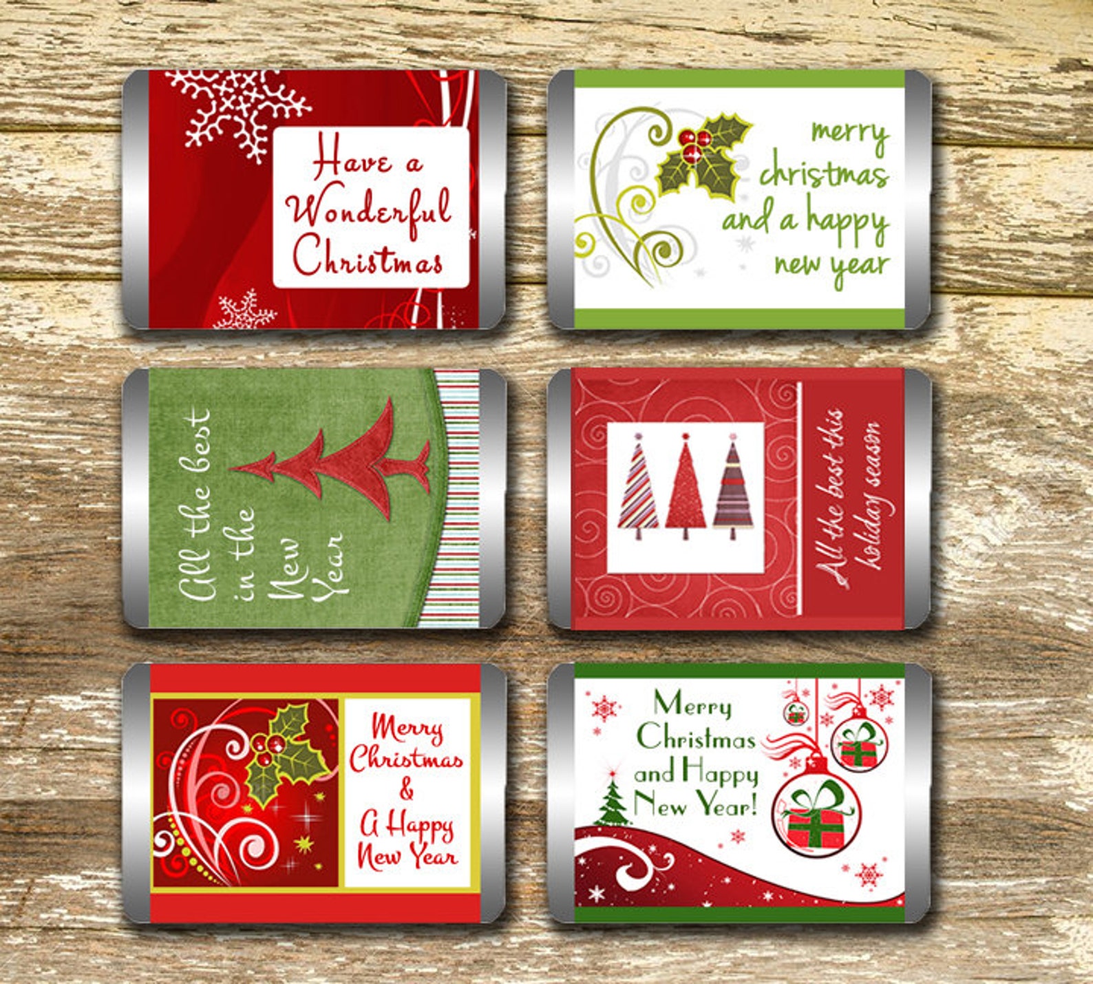 Mini Candy Bar Wrappers - Christmas Candy Wrappers, Christmas Wraps ...