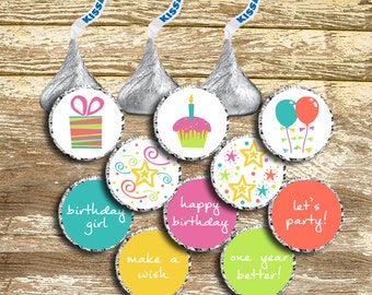 Hershey Kiss Stickers - Birthday Boy, Birthday Kisses, Birthday ...