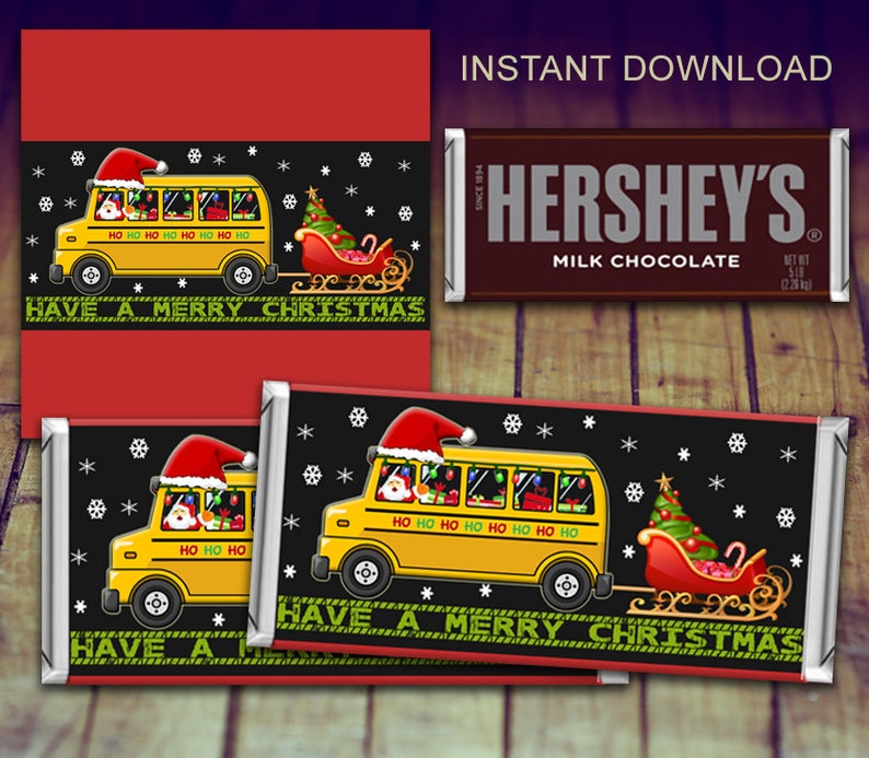 Christmas Candy Bar Wrapper, Bus Driver Appreciation, Bus Driver Gift ...