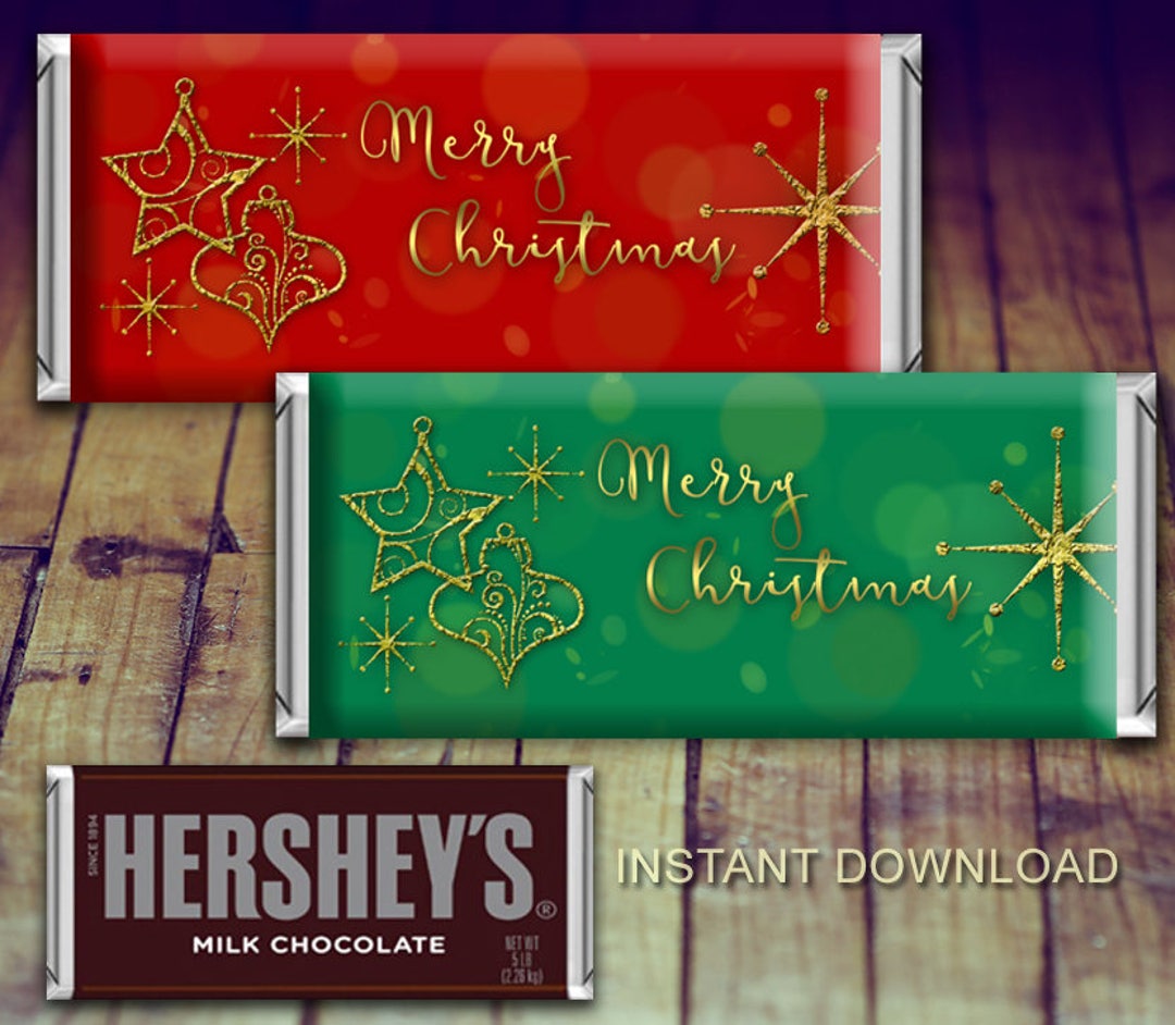Christmas Candy Bar Wrapper - Christmas Favor, Christmas Party ...