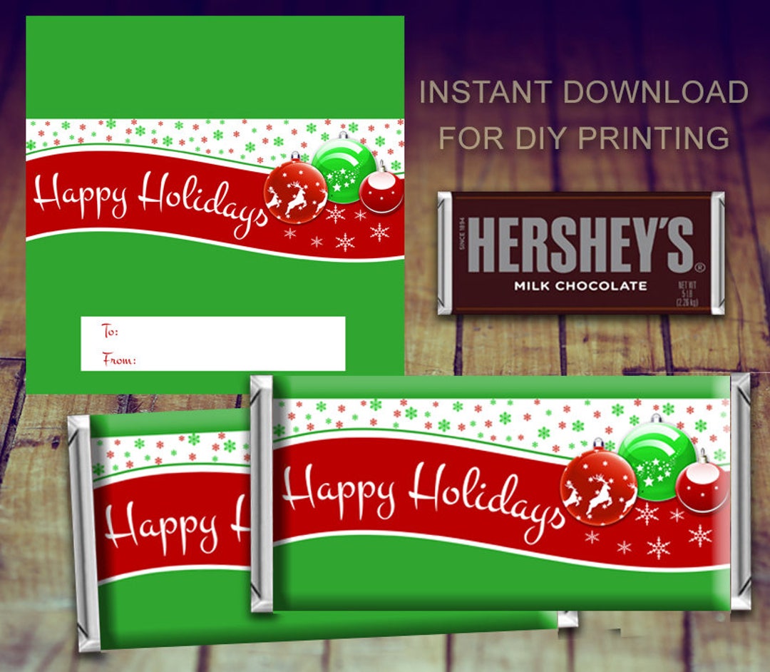 Christmas Candy Bar Wrapper, Christmas Printable, Christmas Candy ...