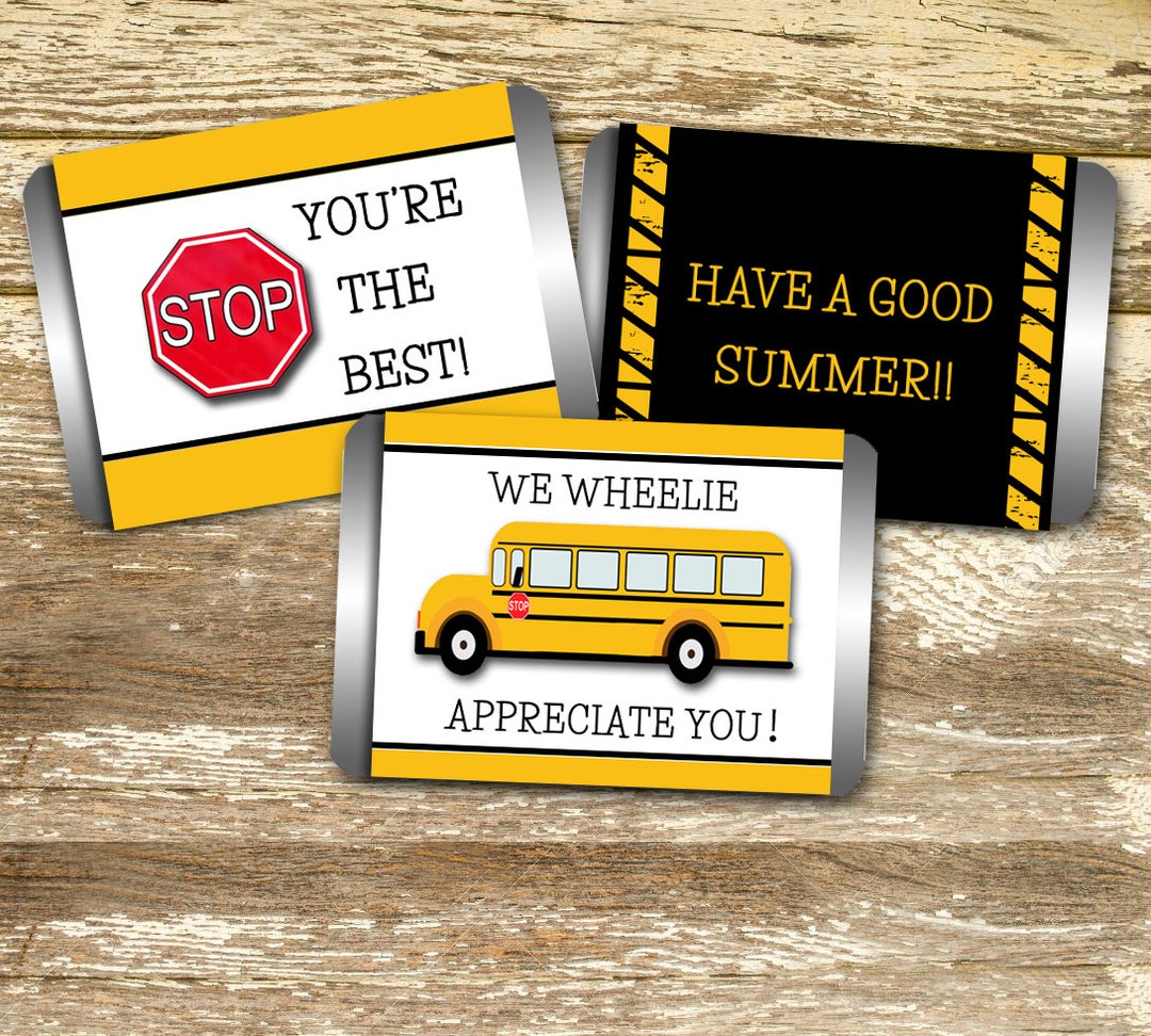 Mini Candy Bar Wrapper - Bus Driver Appreciation, Bus Driver Thank You ...