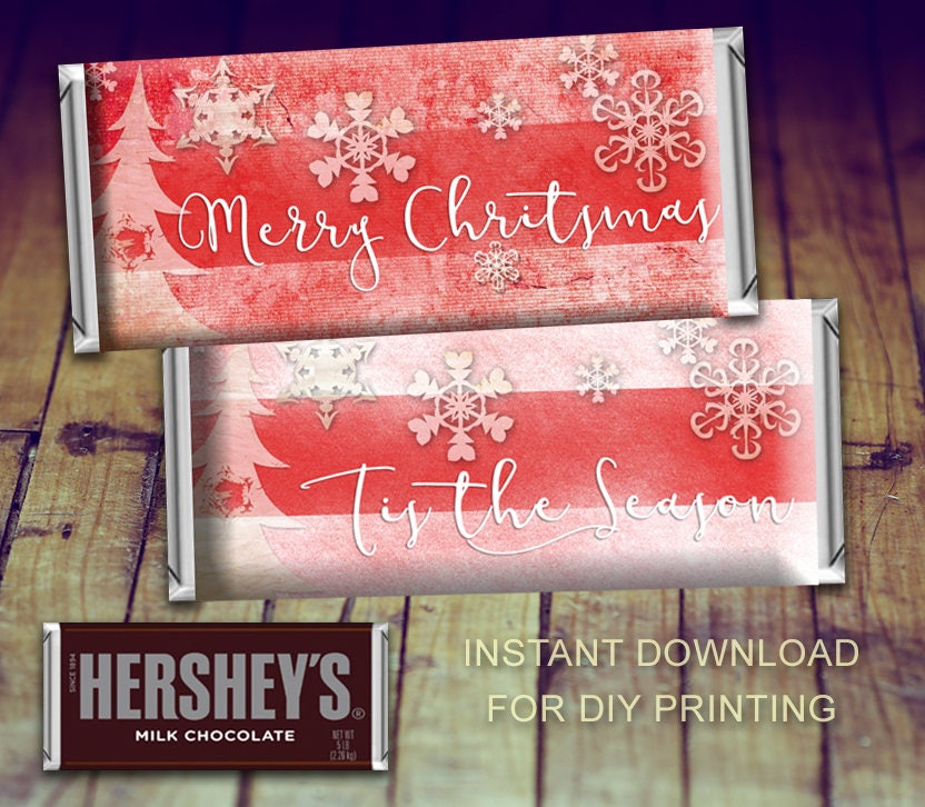 Christmas Candy Bar Wrapper - Christmas Favor, Christmas Party, Christmas Teacher Gift ...
