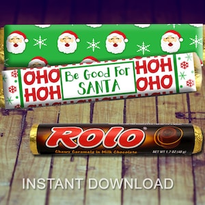 Christmas Candy Wrapper Rolo Candy Wrapper Holiday Rolo - Etsy