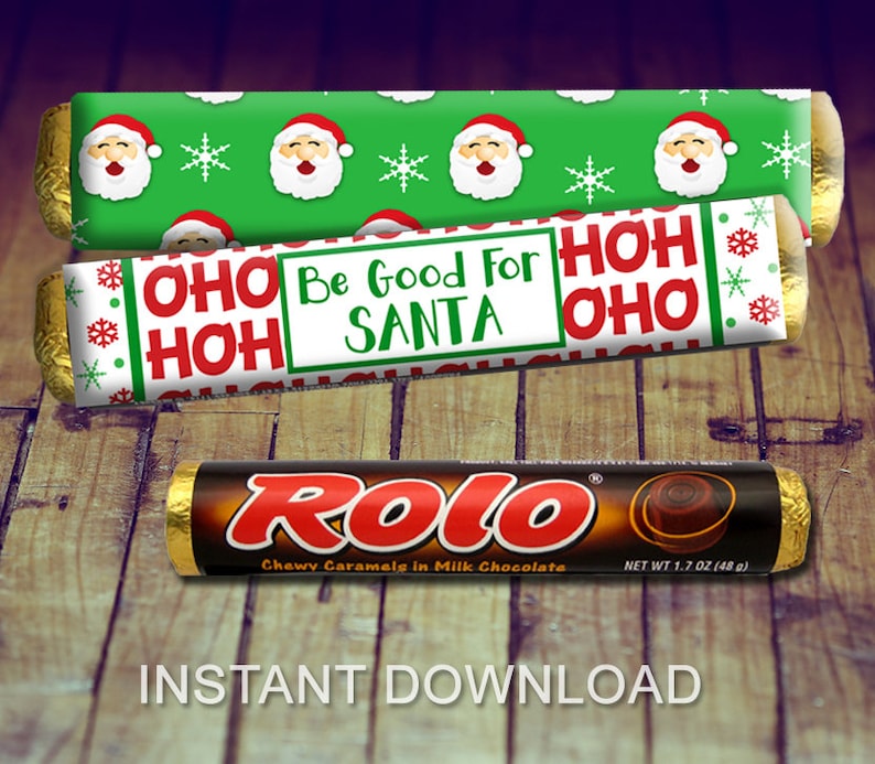 Christmas Candy Wrapper Rolo Candy Wrapper, Holiday Rolo Wrapper ...