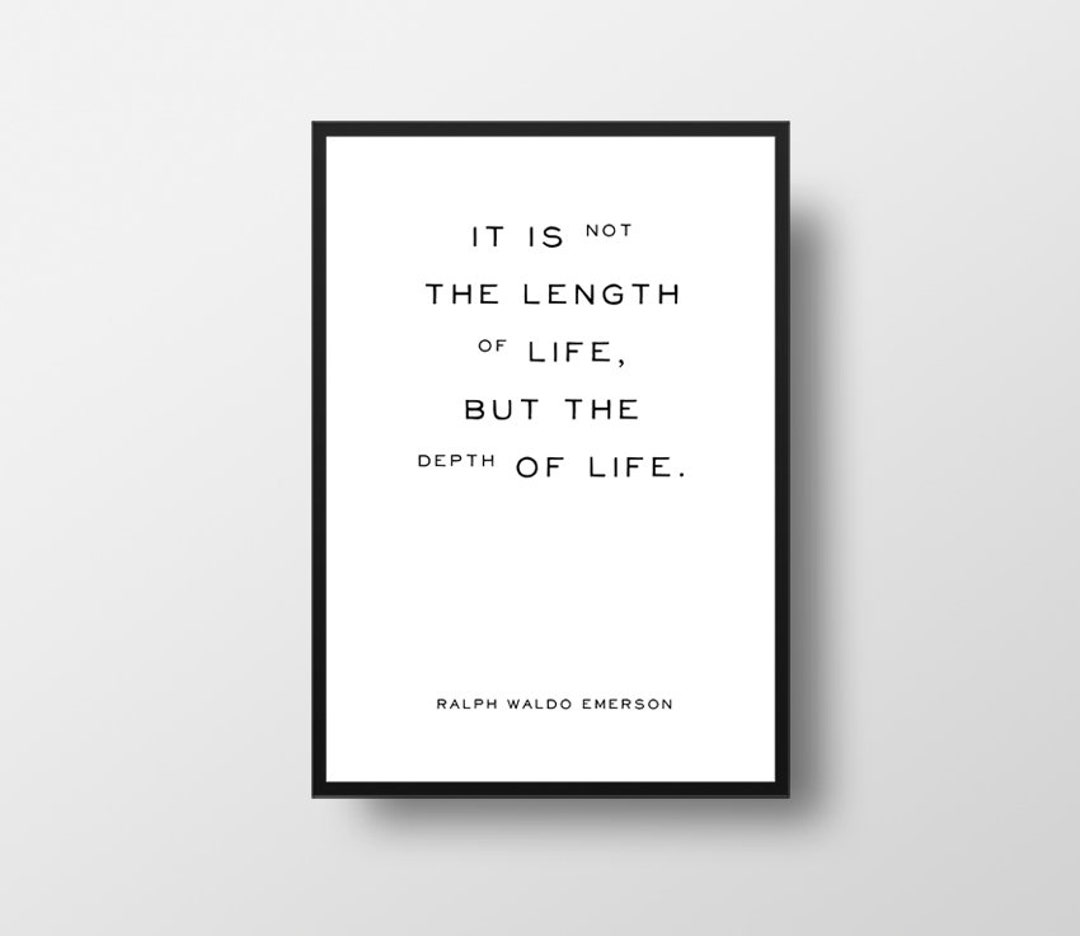 Emerson Quote Print, Depth of Life, Inspirational Wall Art - Etsy