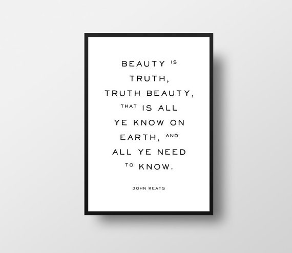 John Keats Poem Beauty Poem Typographic Print Beauty | Etsy