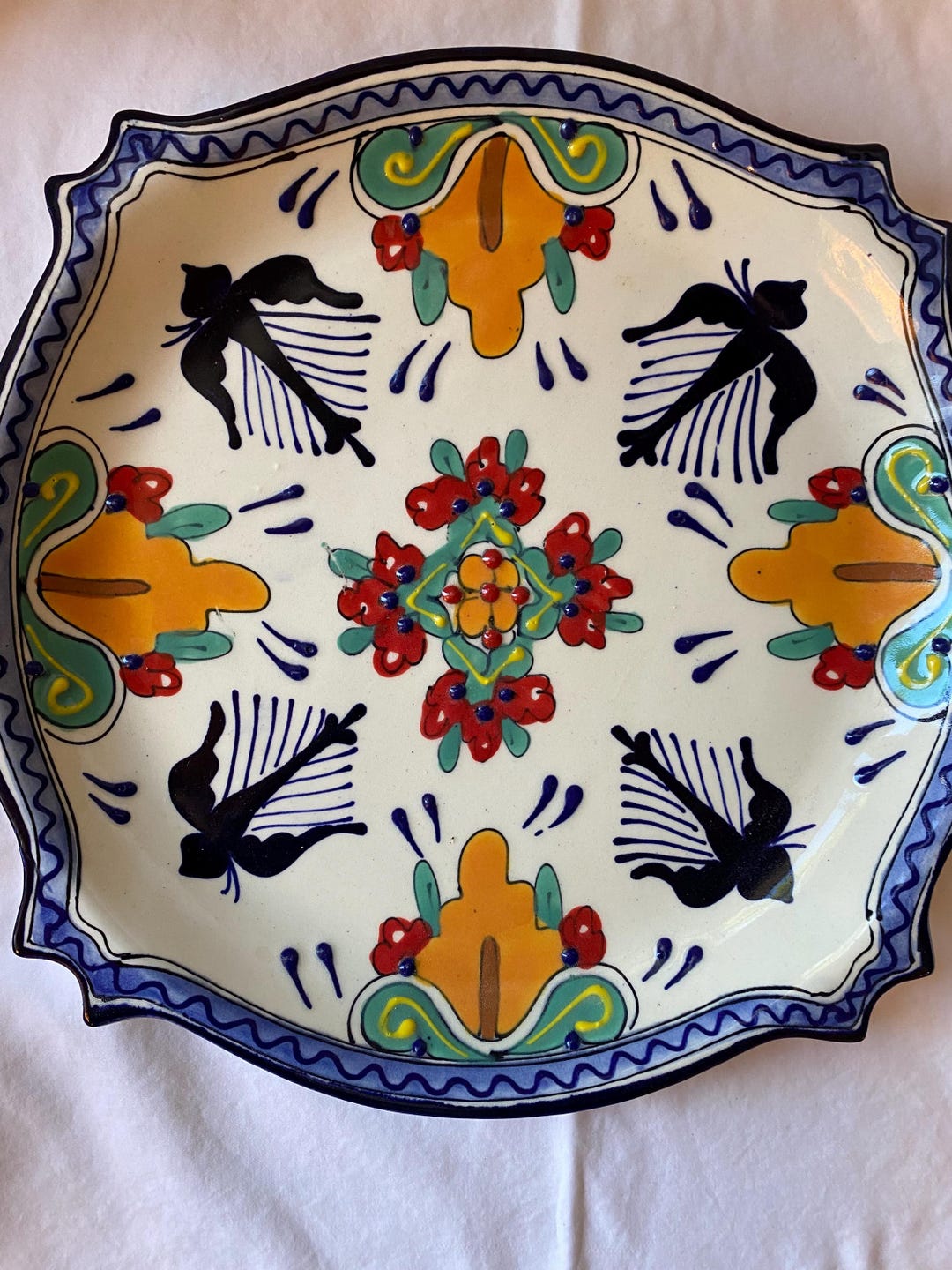 Hand Painted Mexican Talavera Platter - Etsy