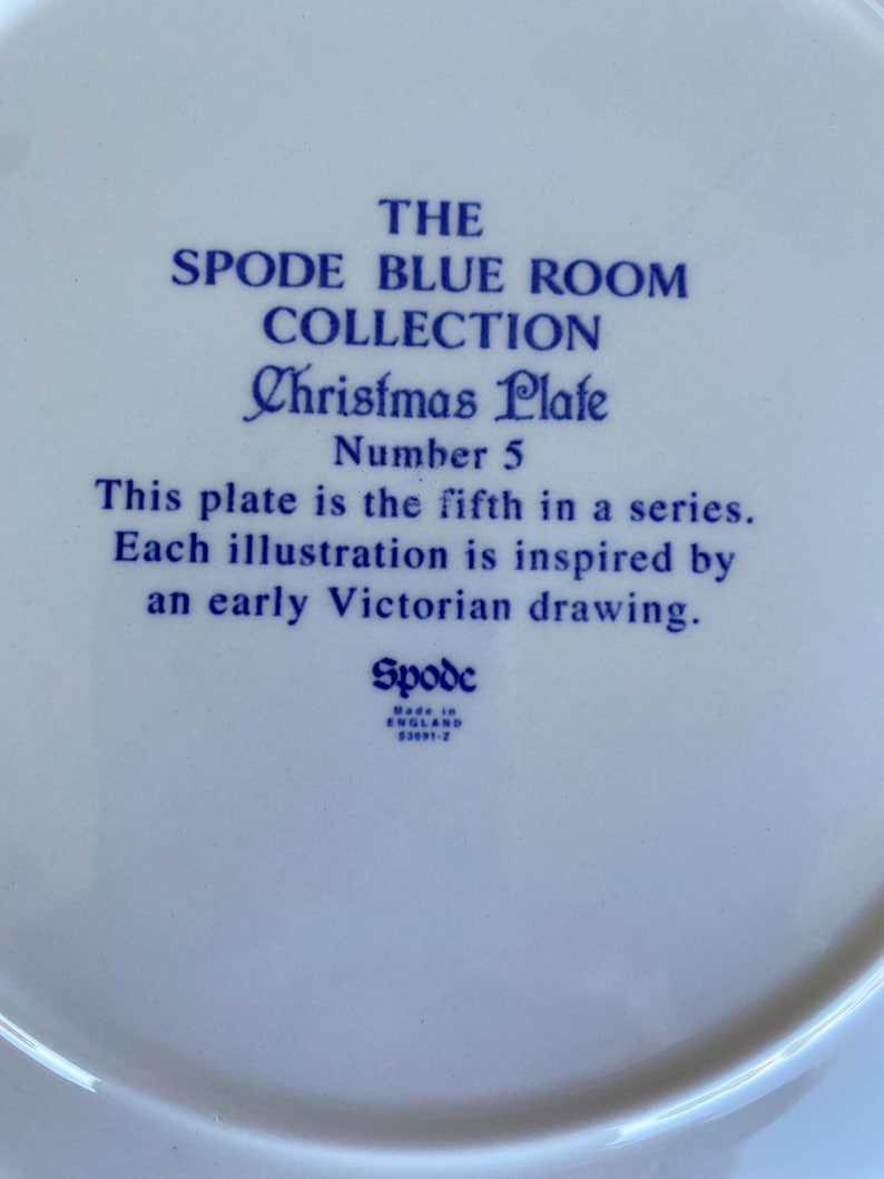 Spode the Blue Room Collection Christmas Plate Number 5 Victorian ...