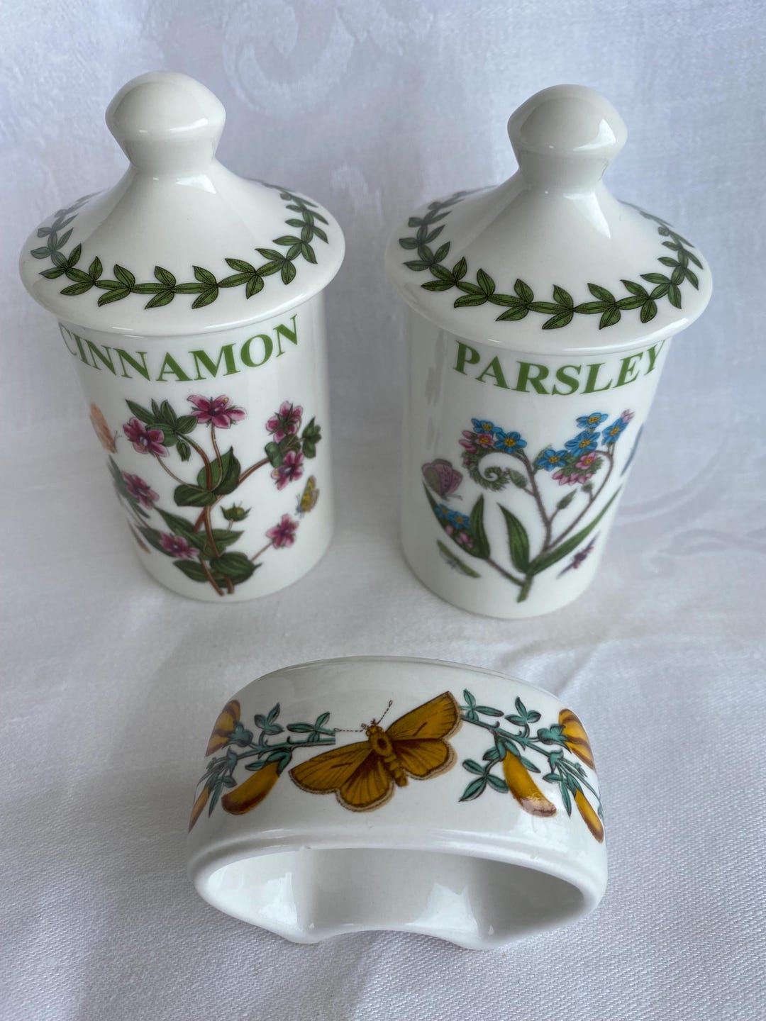 Portmeirion Botanic Garden Spice Jars and Napkin Ring 3 Pieces - Etsy