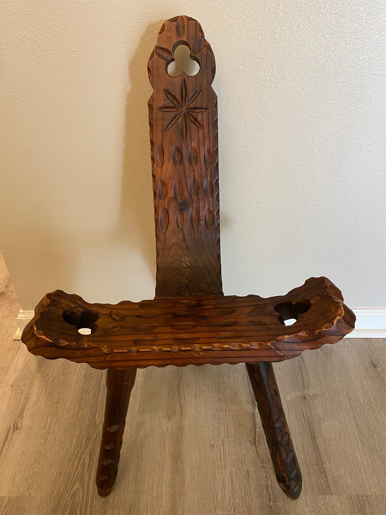Rustic Three Legged Birthing Chair Spanish Style - Etsy
