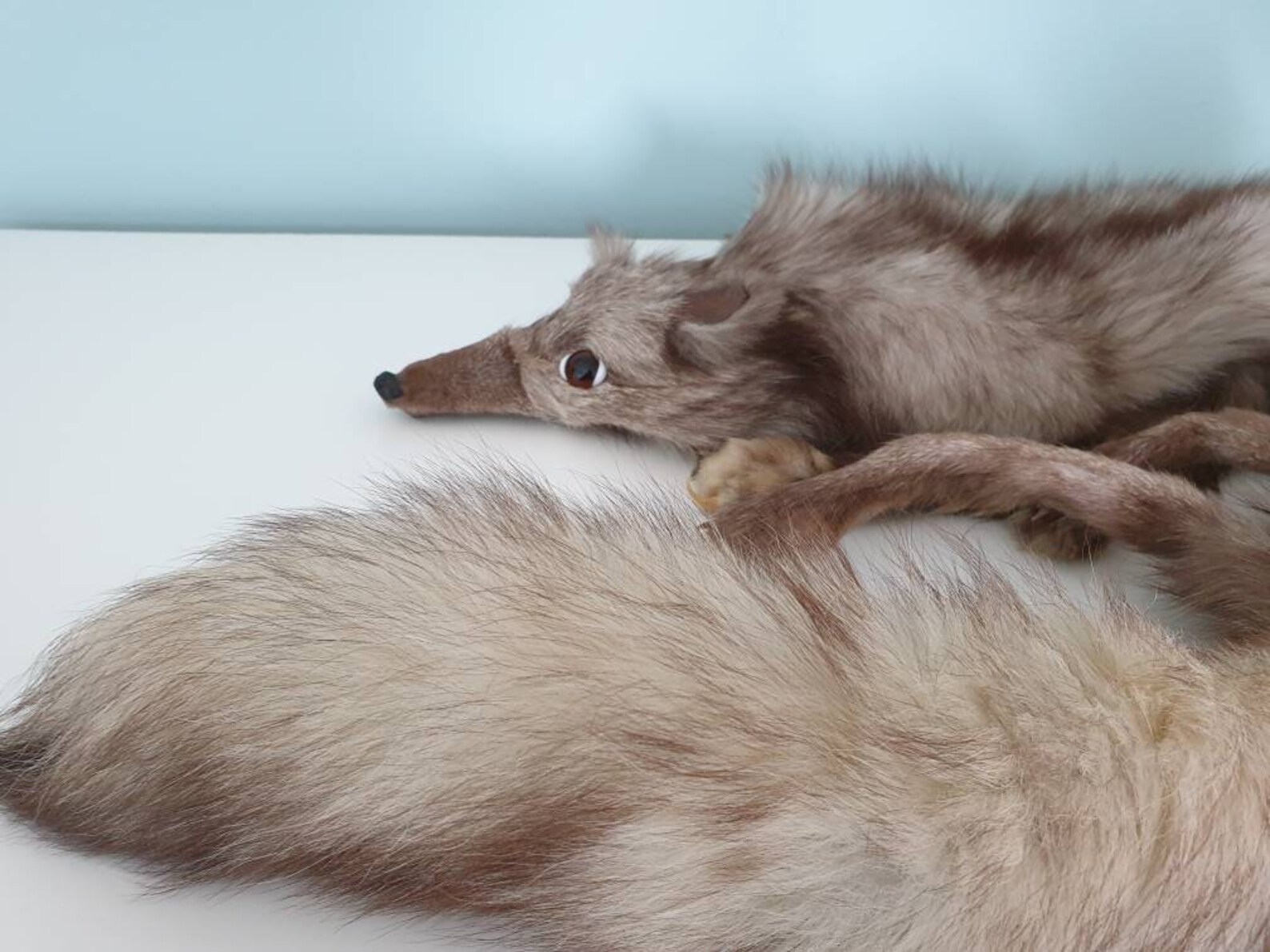 Fox Stole Fox Wrap Gray Fox Winter Neck Fur Stole - Etsy