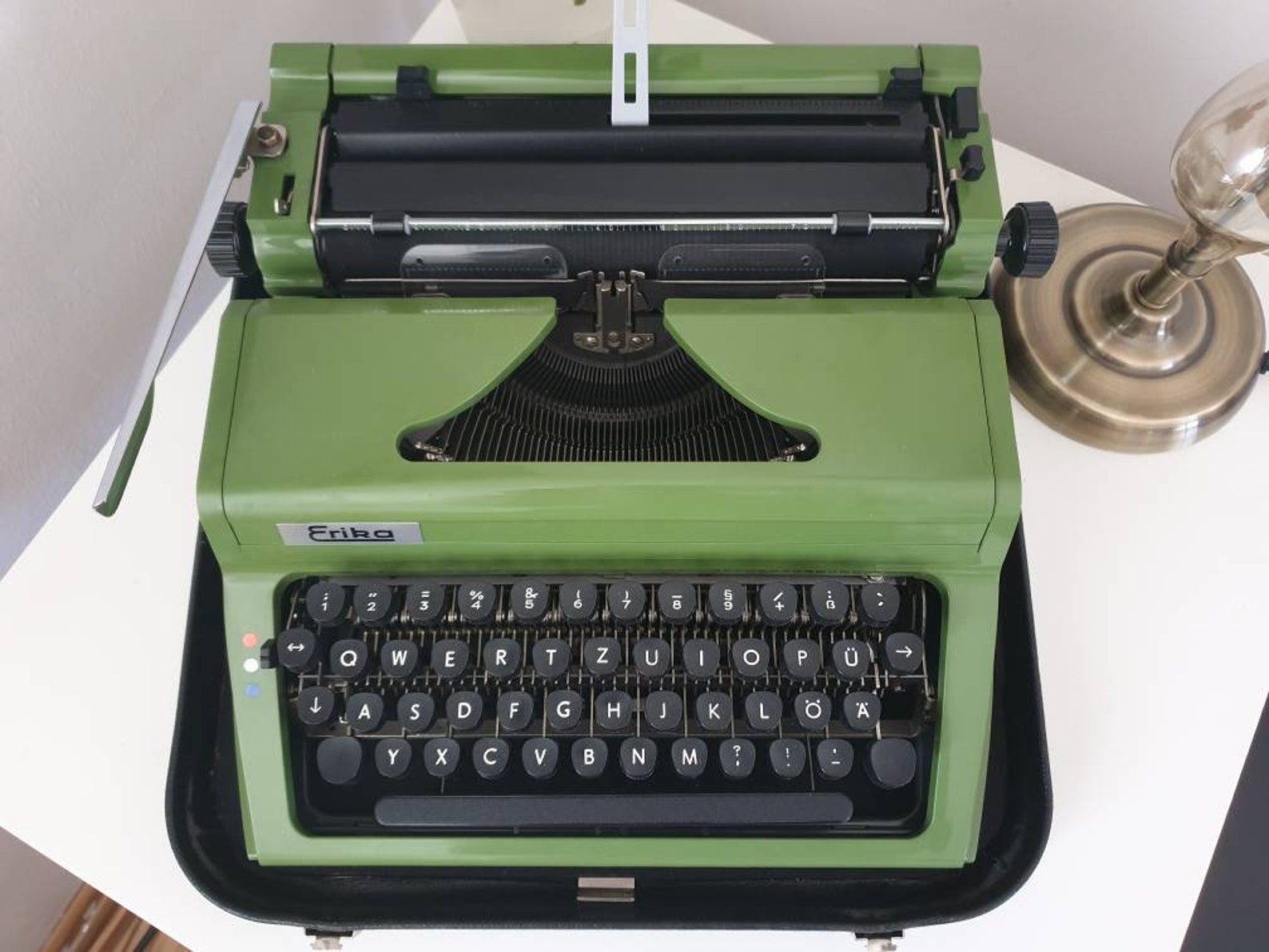 Vintage Green Typewriter Erika Working Typewriter German - Etsy