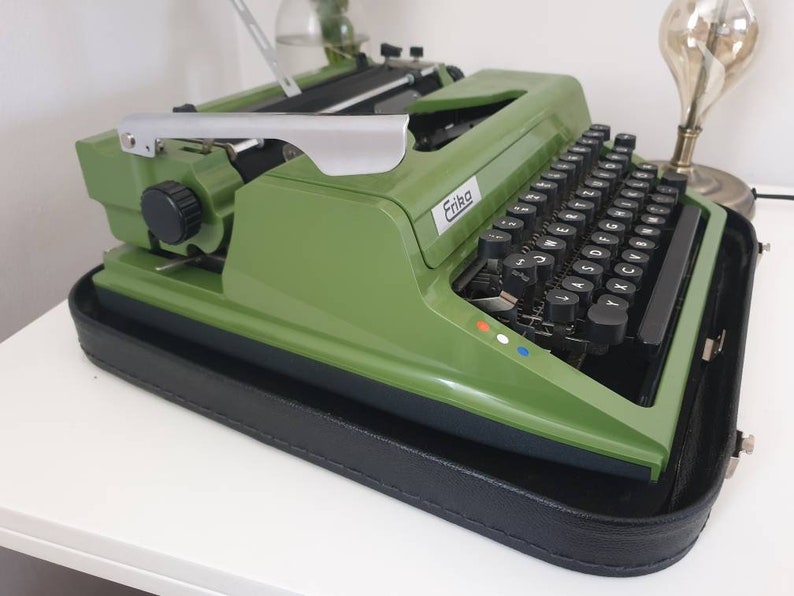 Vintage Green Typewriter Erika Working Typewriter German - Etsy