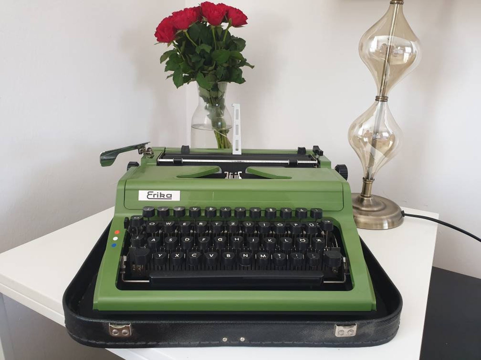 Vintage Green Typewriter Erika Working Typewriter German - Etsy