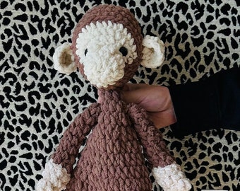 Monkey Snuggler | Monkey Blanket | Crochet Monkey | Monkey Gift | Baby ...