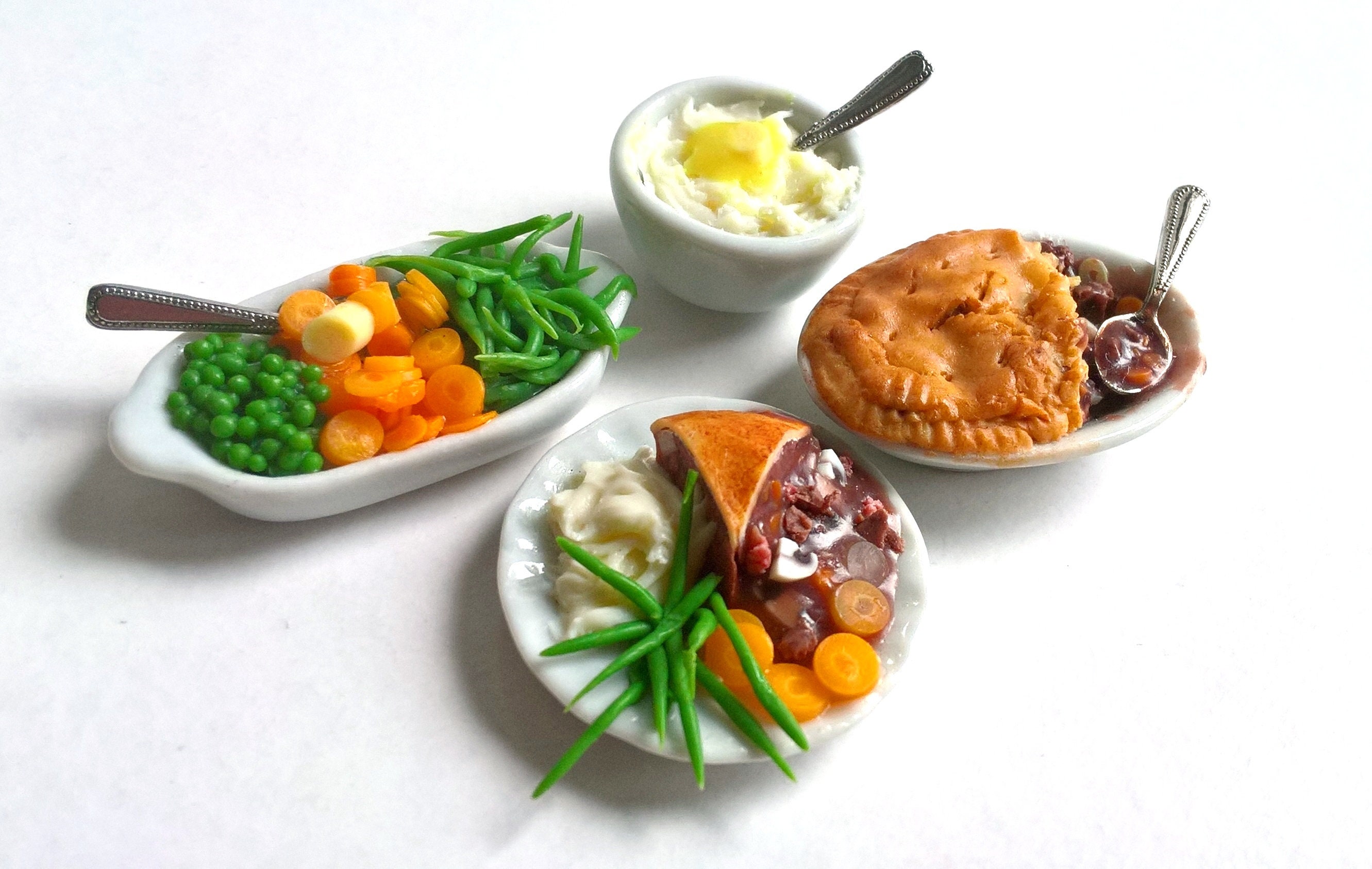 Dolls House Food: Miniature Food REALISTIC Steak Pie Dinner - Etsy