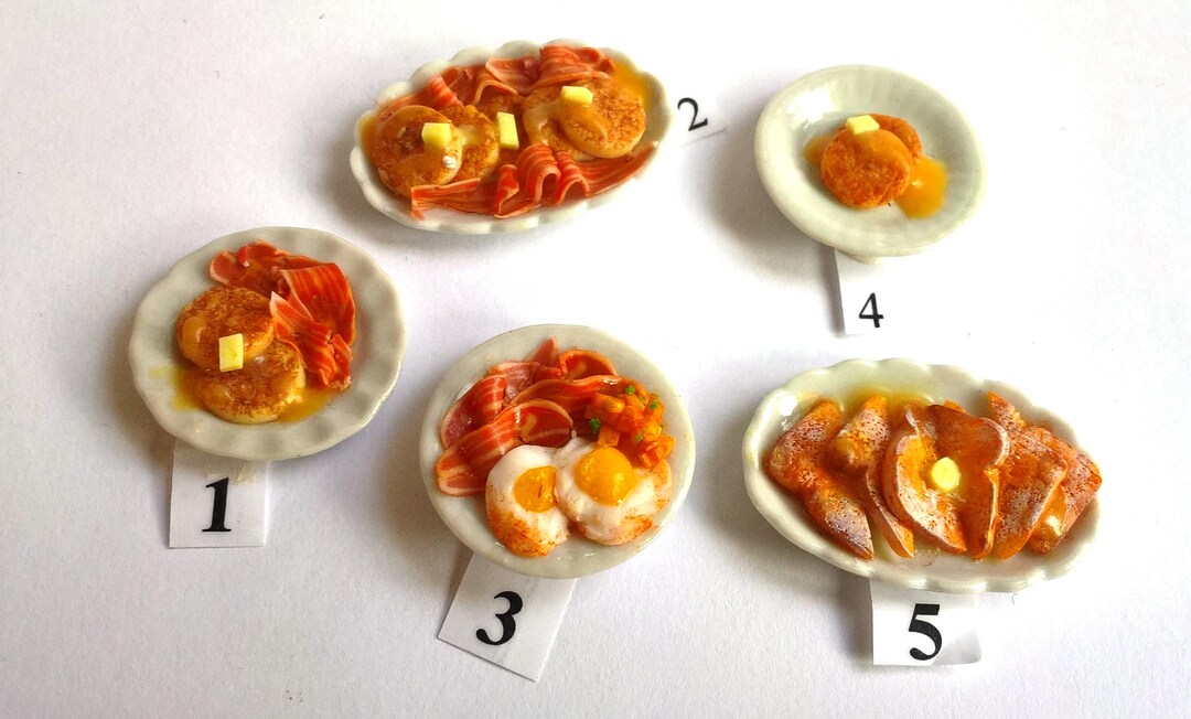 Dolls House Food 1:12 Scale Realistic Miniature Food American Breakfast ...