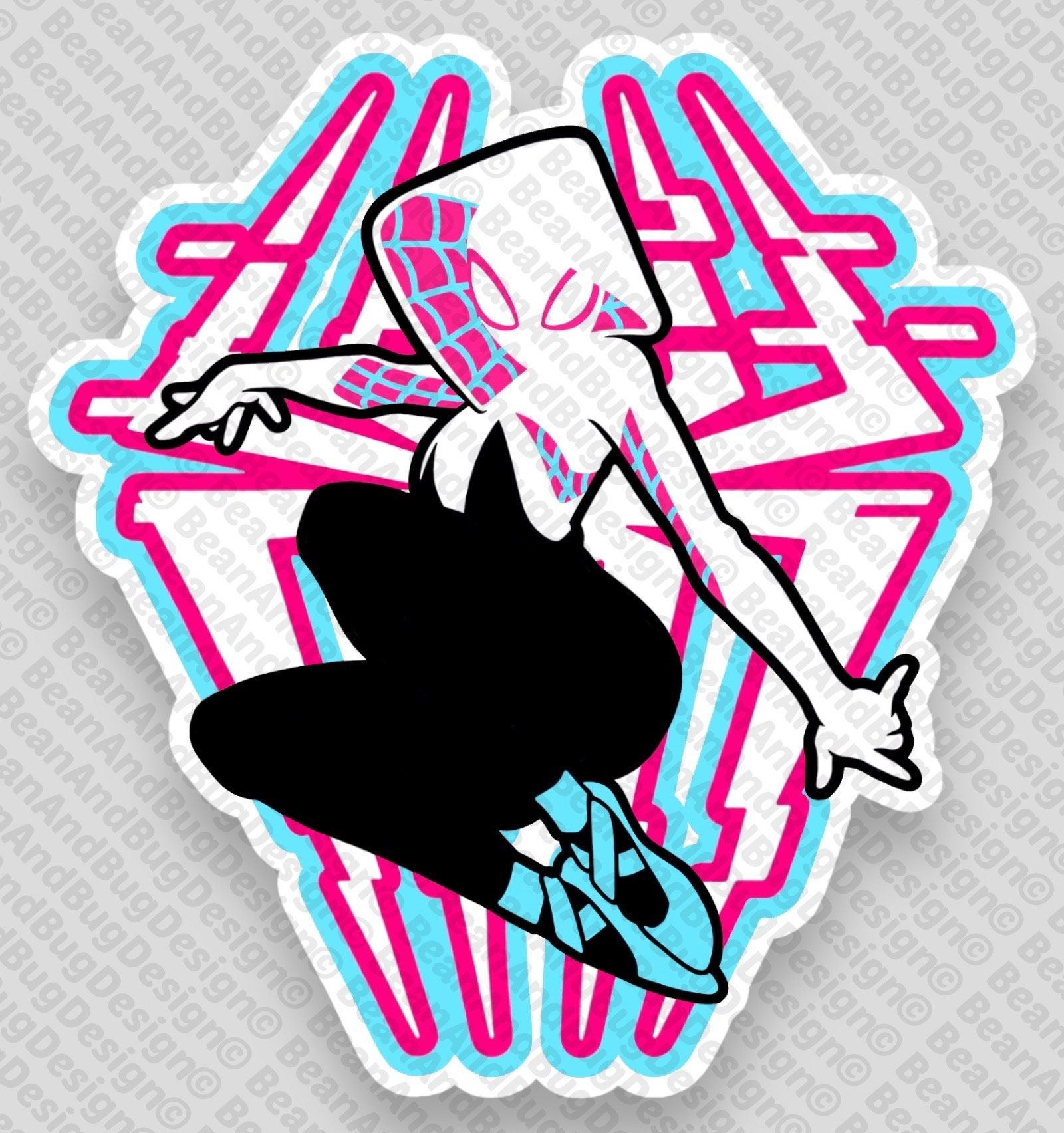 Fanart Ghost Spider Gwen Pose Glitch Cricut-ready JPG/PNG/SVG Digital ...