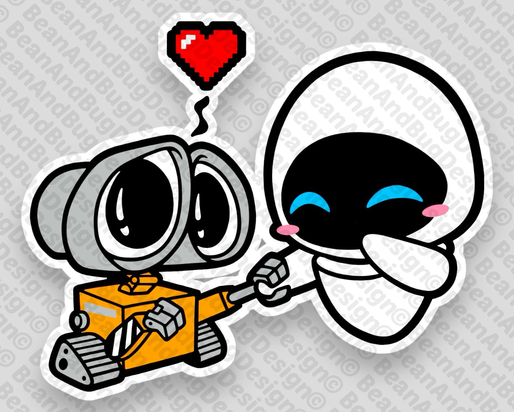 Fanart Wall-e Hearts Eve Cricut-ready JPG/PNG/SVG Digital Files Pack - Etsy