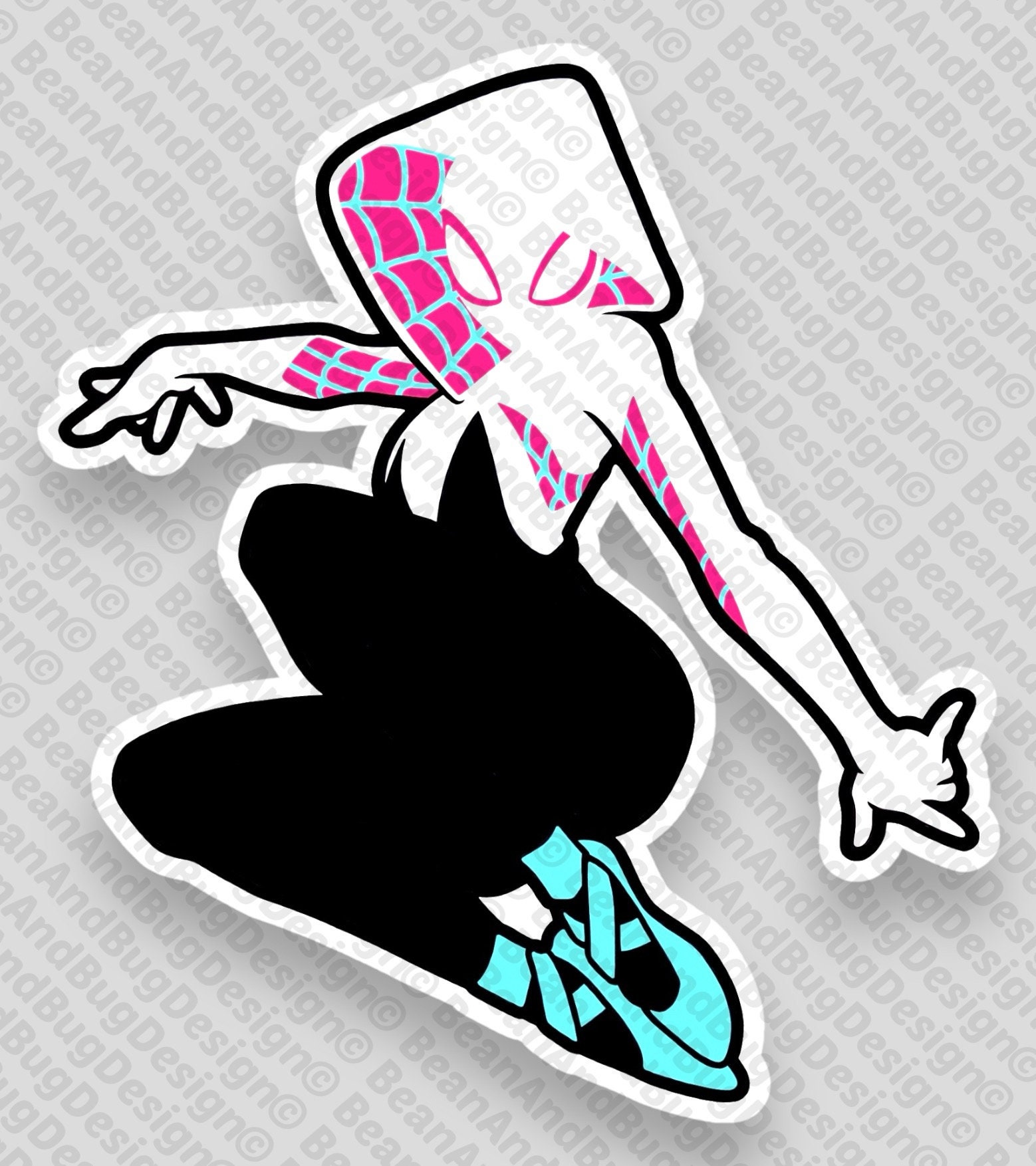 Fanart Ghost Spider Gwen Pose Glitch Cricut-ready JPG/PNG/SVG Digital ...