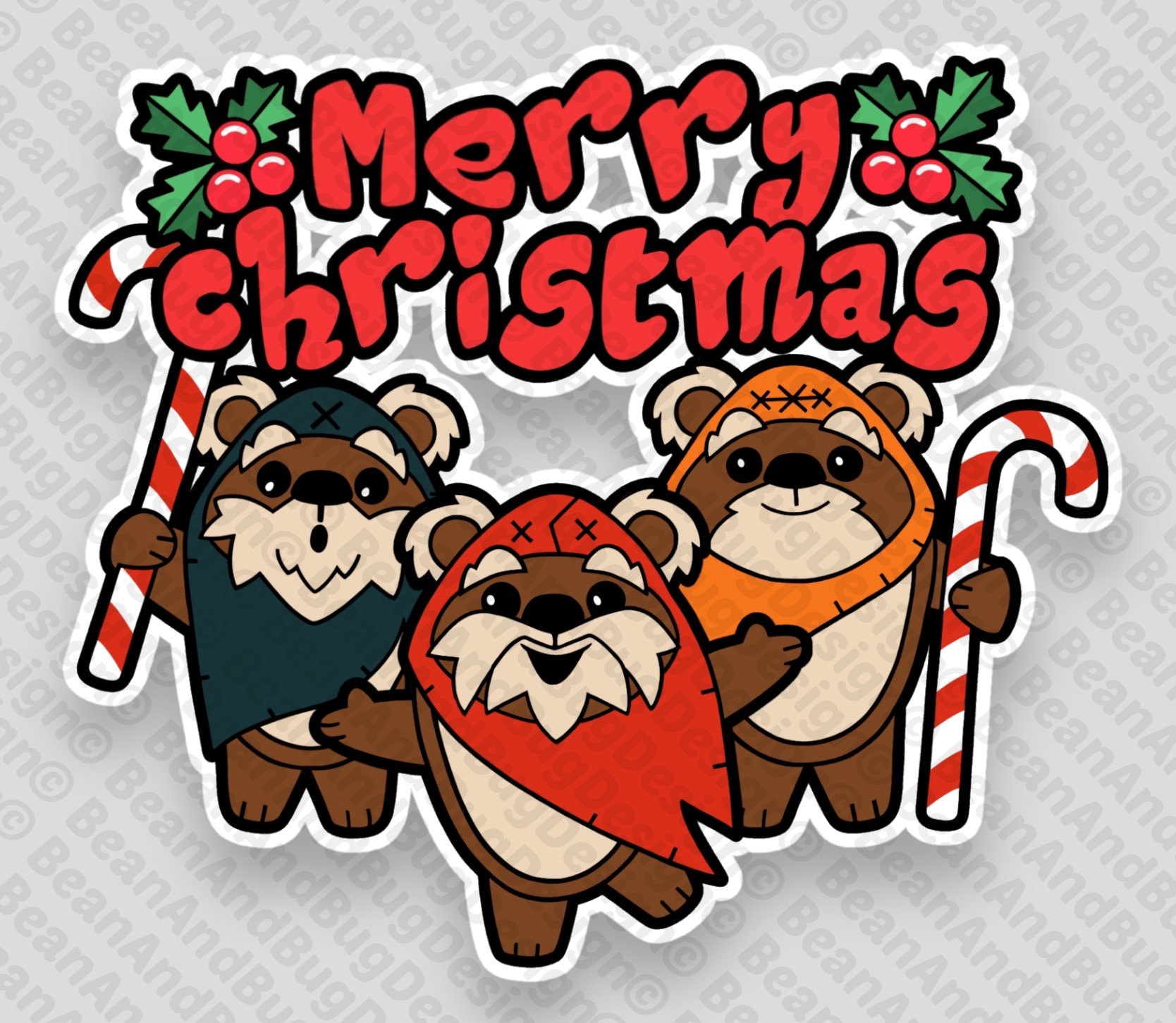 Fanart Ewok Merry Christmas Cricut-ready JPG/PNG/SVG Digital Files Pack ...