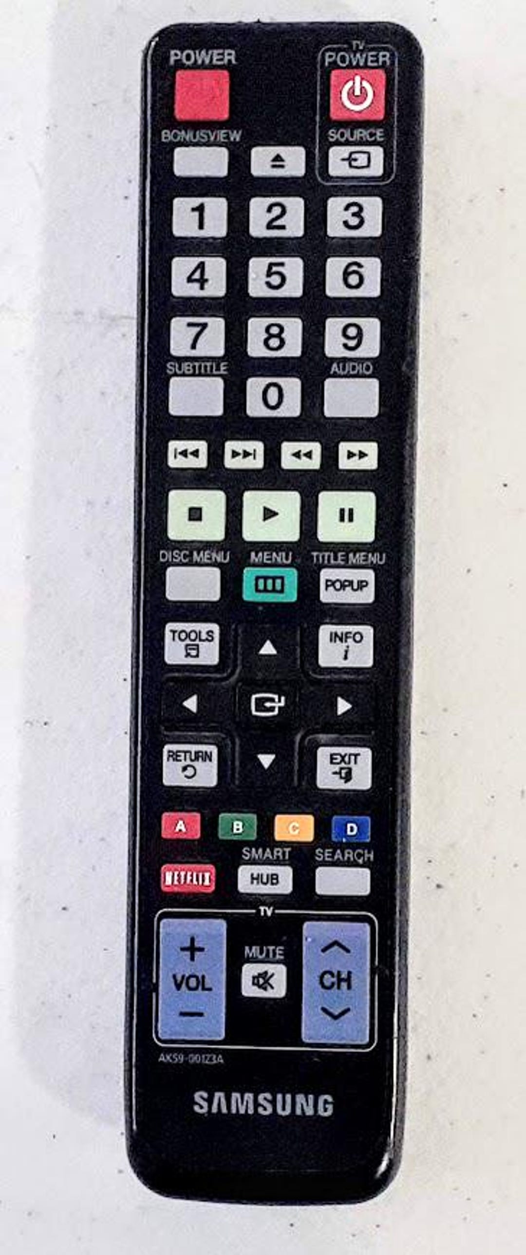 Samsung AK59-00123A Blu-ray Disc Player Remote Control for BD-H5100 BD ...