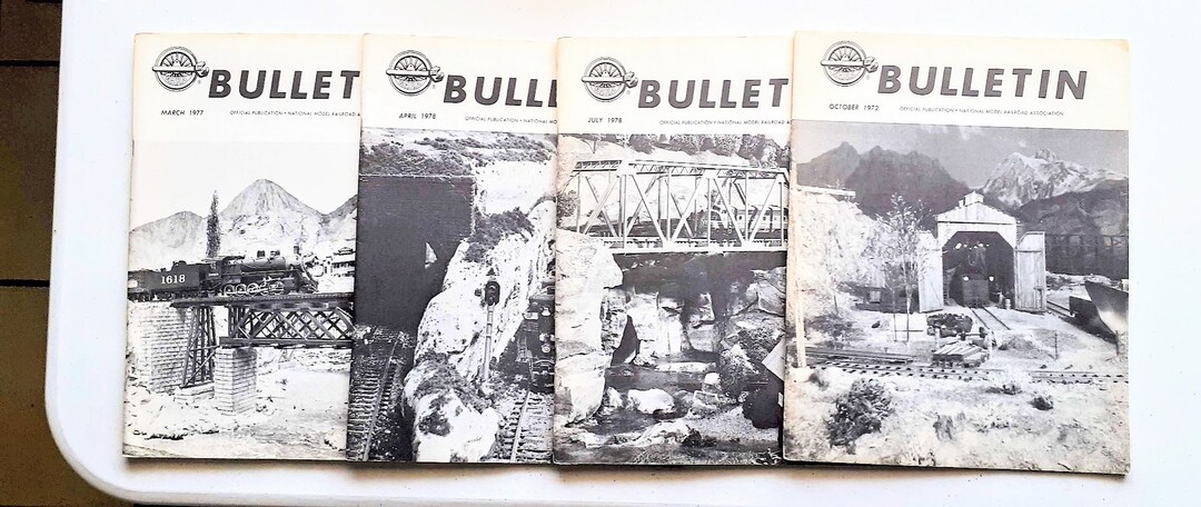 4 (four) Vintage NMRA Bulletin Magazines October 1972, March 1977 ...
