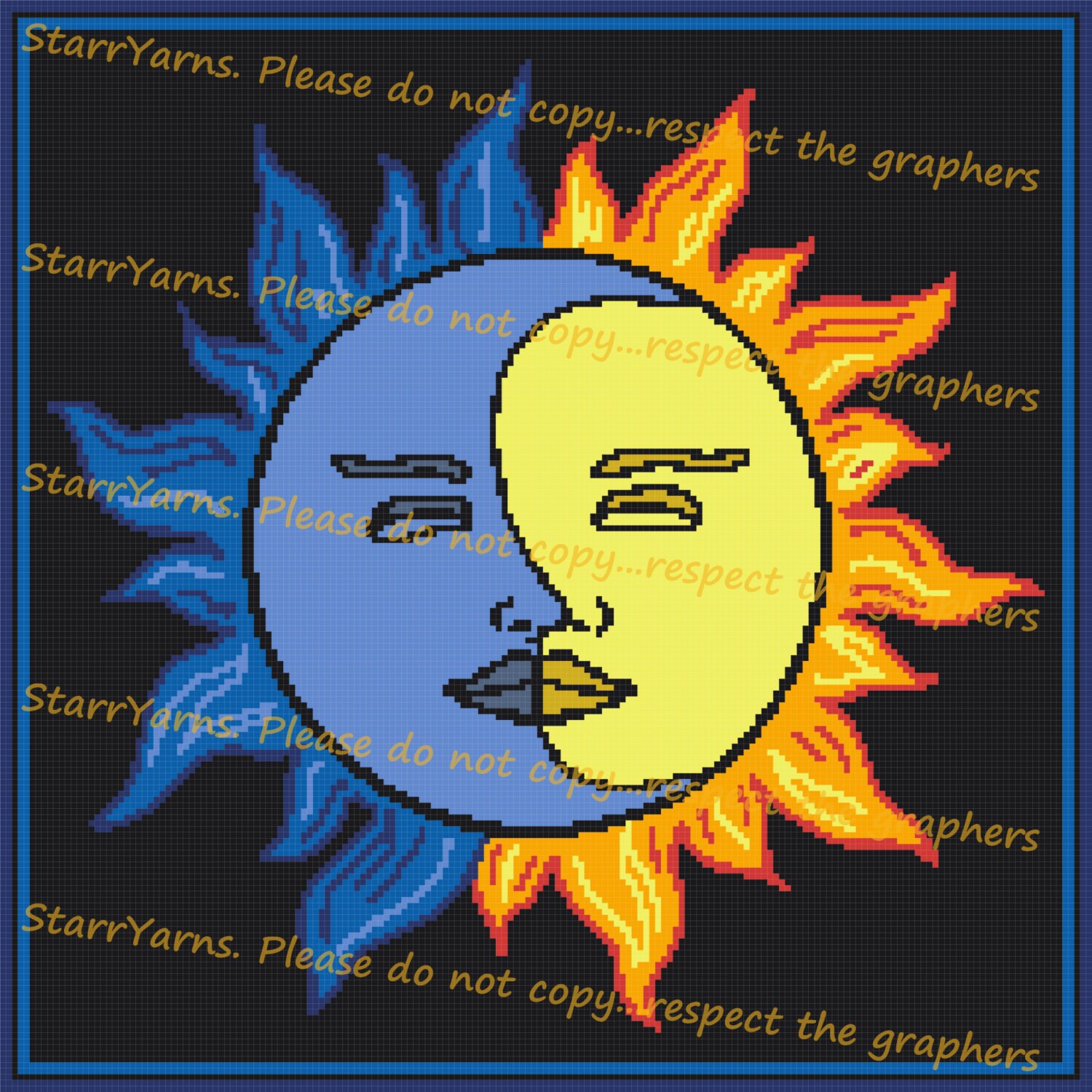 Cosmic Crochet Sun and Moon Graphgan Pattern - Etsy