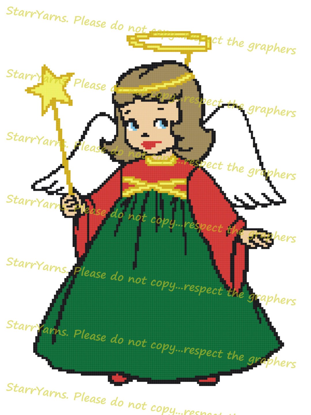Christmas Angel Crochet Graph Pattern - Etsy