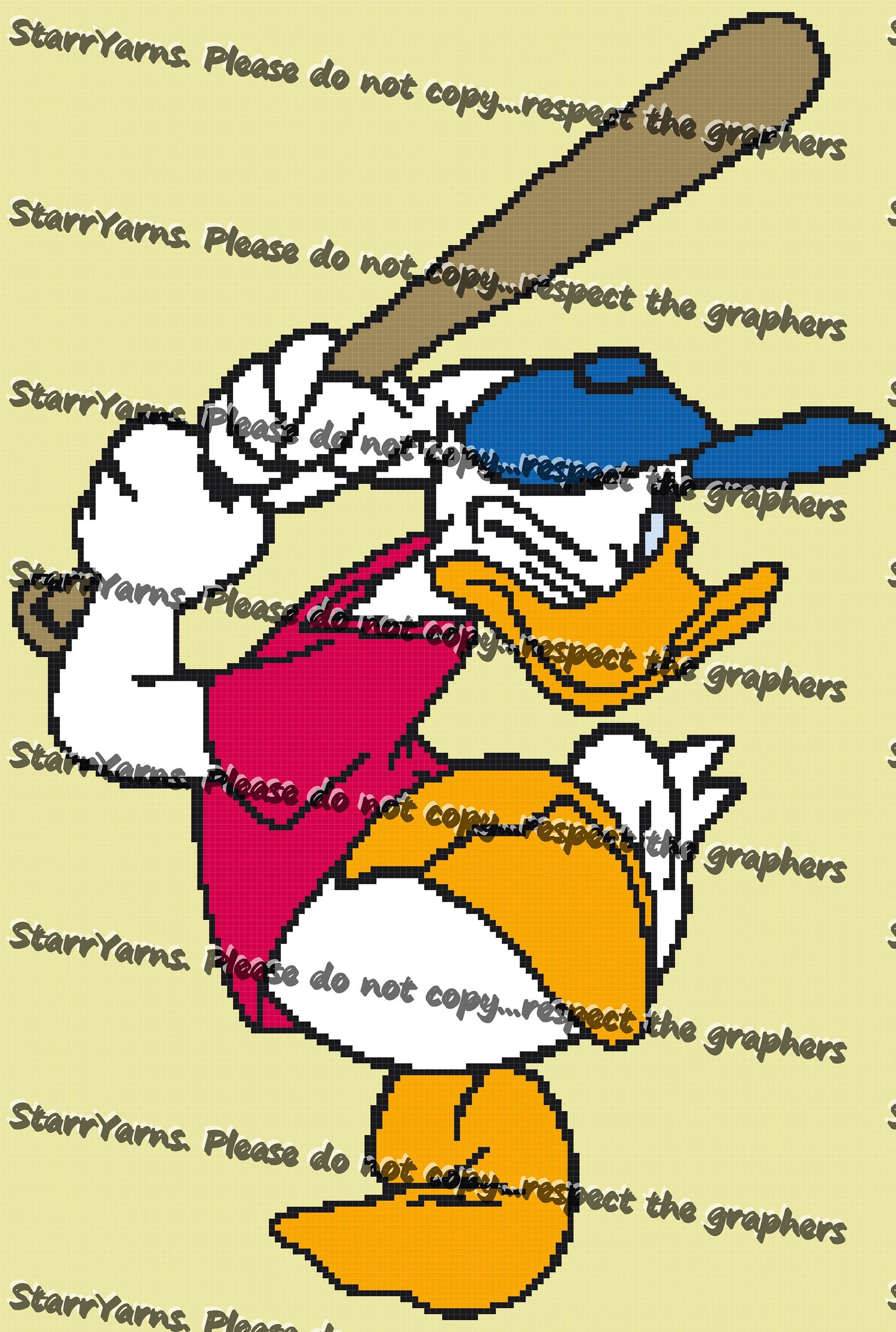 Batter up Duck Crochet Graph Pattern - Etsy