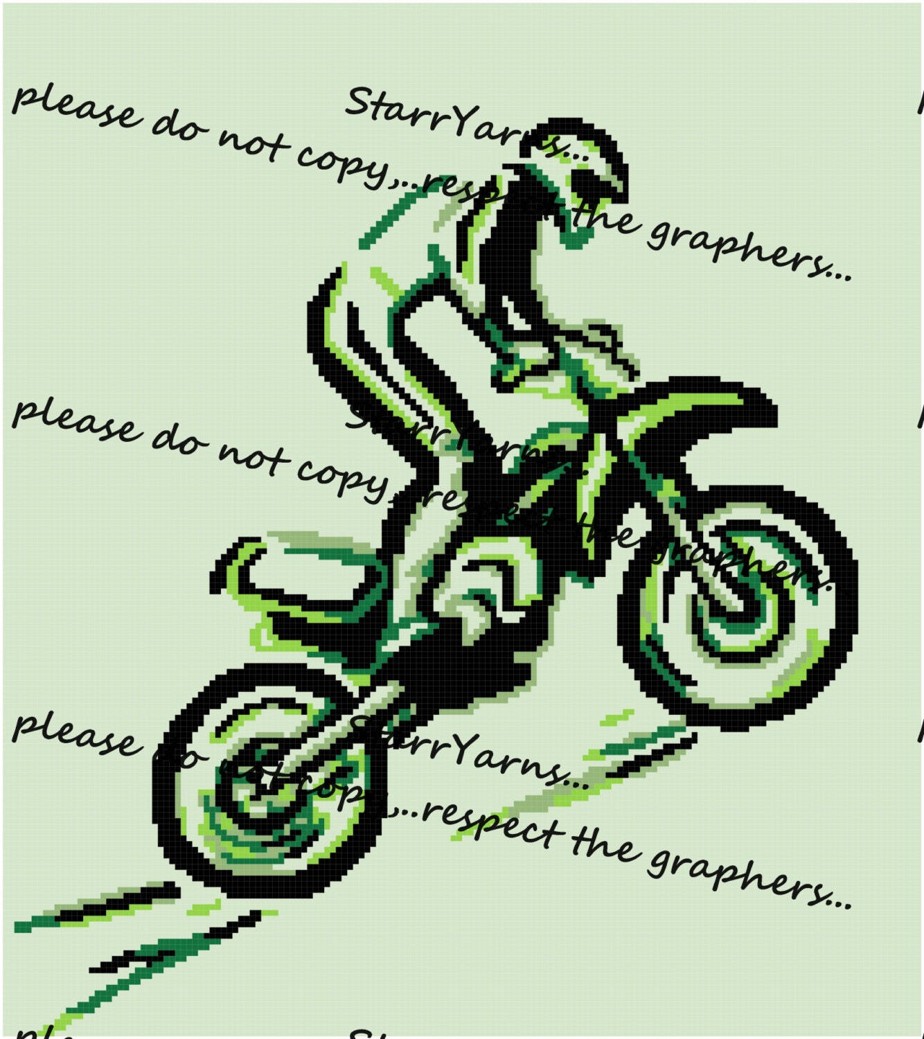 Dirt Bike Silhouette Crochet Graph Pattern - Etsy