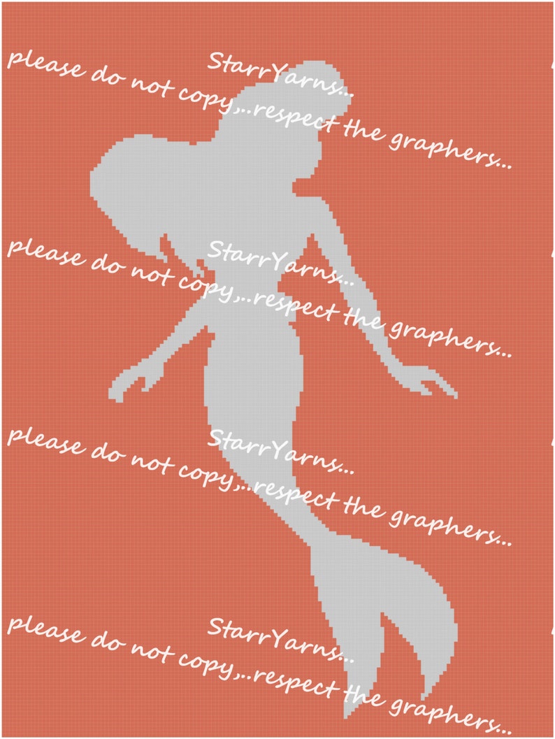 Mermaid Silhouette Crochet Graph Pattern - Etsy