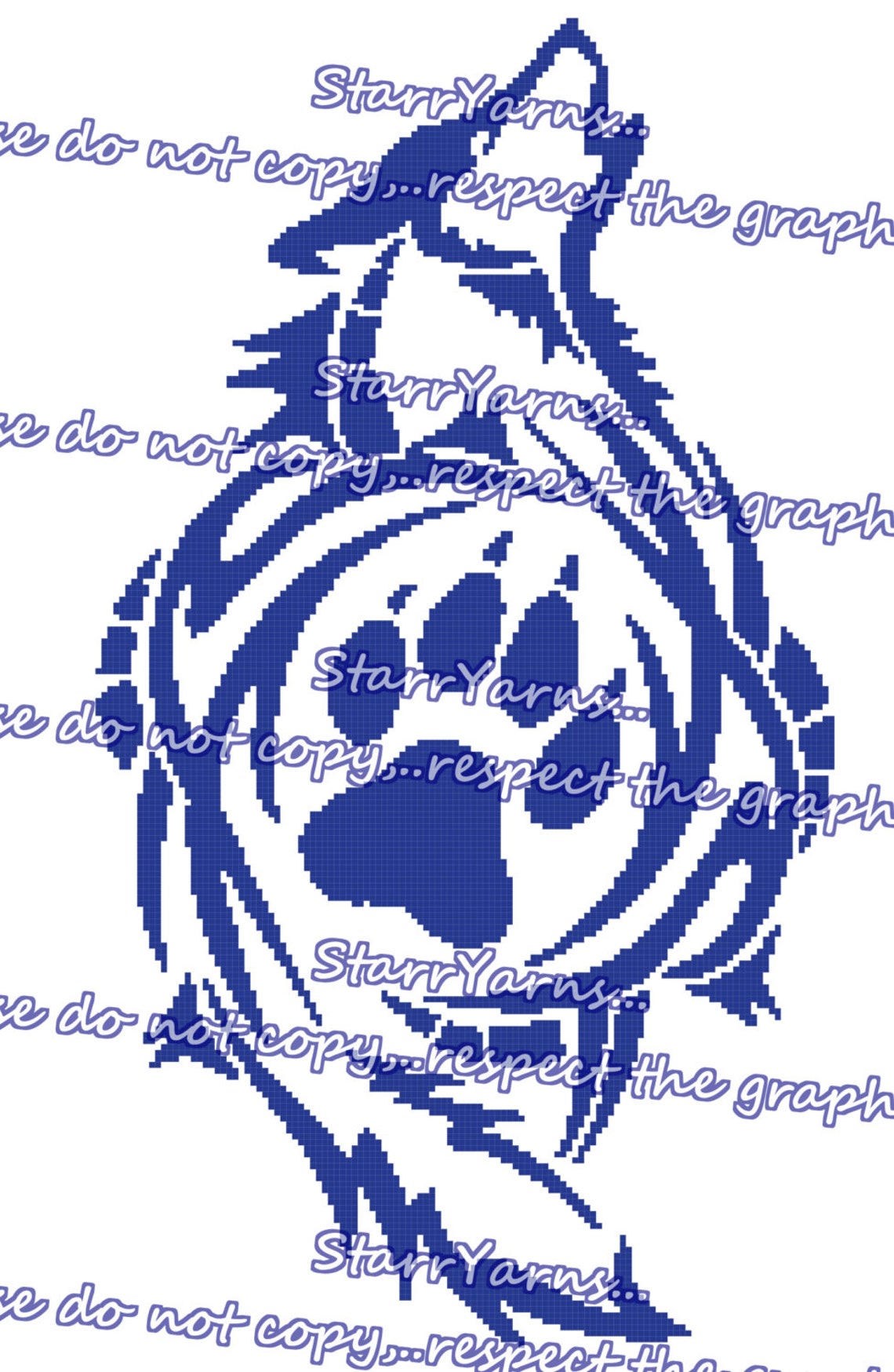 Tribal Wolf Paw Crochet Graph Pattern - Etsy