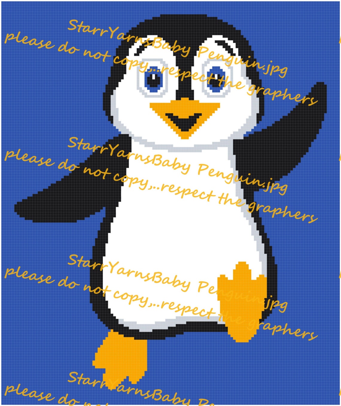 Baby Penguin Crochet Graph Pattern - Etsy