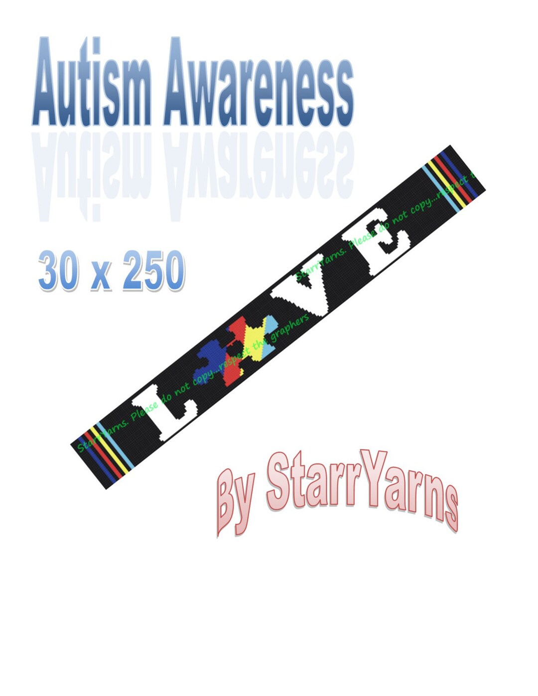 Autism Awareness Crochet Scarf Pattern - Etsy