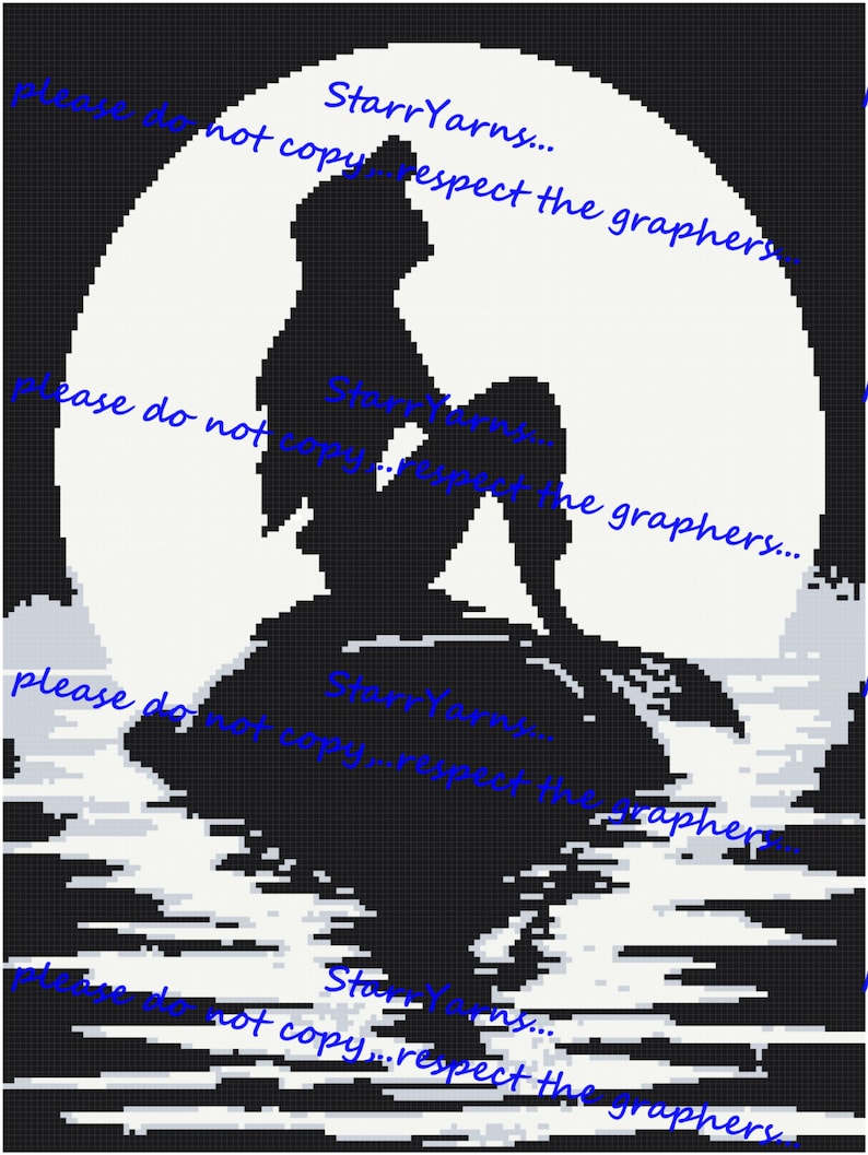 Mermaid Silhouette Crochet Graph Pattern - Etsy