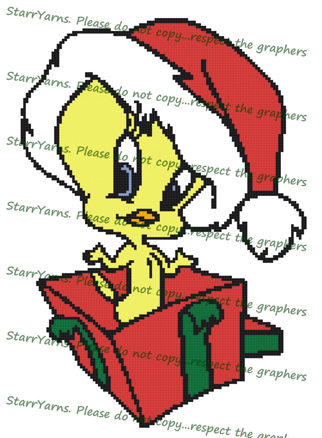 Christmas Bird Crochet Graph Pattern - Etsy