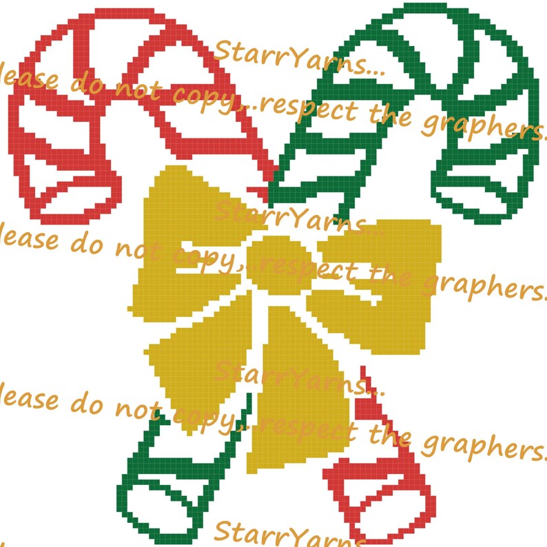 Candy Cane Crochet Graph Pattern - Etsy