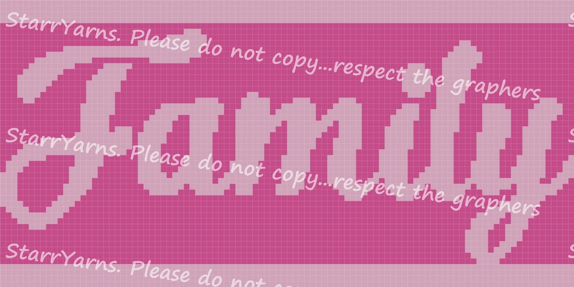 Family Crochet Graph Pattern. Baby Sized or C2c Pattern - Etsy