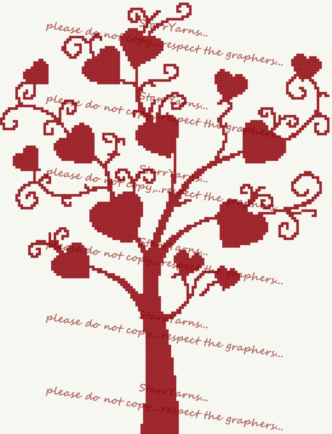 Tree of Hearts Crochet Graph Pattern - Etsy