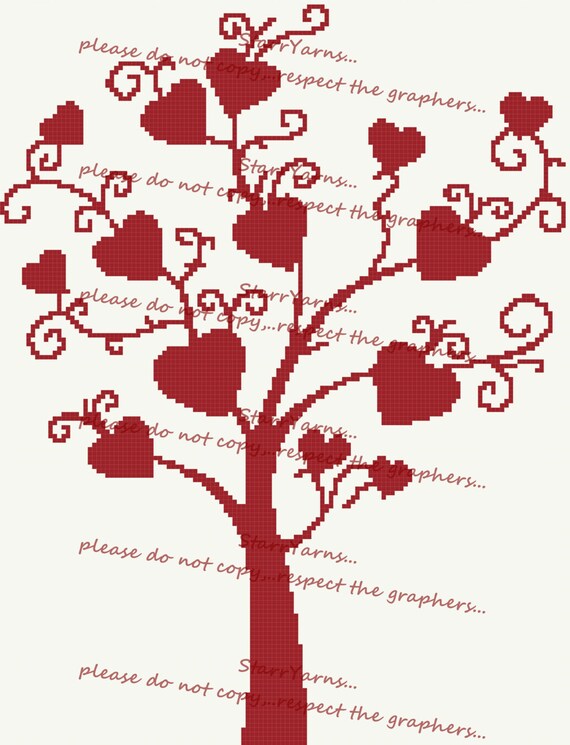 Tree of Hearts Crochet Graph Pattern - Etsy