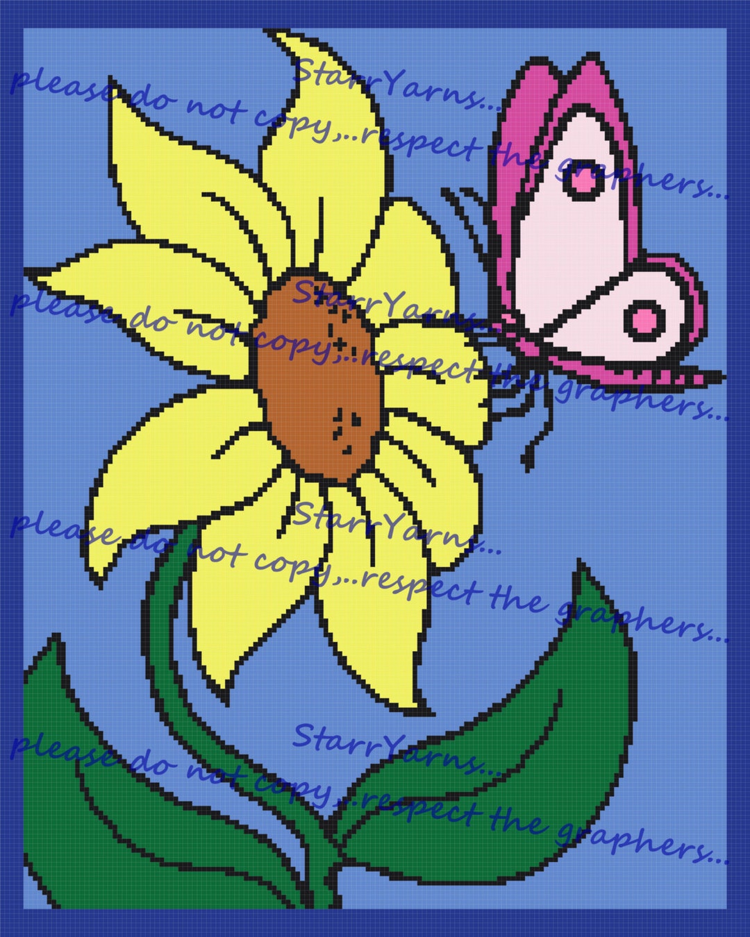 Sunflower Crochet Graph Pattern - Etsy