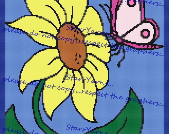 Sunflower Crochet Graph Pattern - Etsy