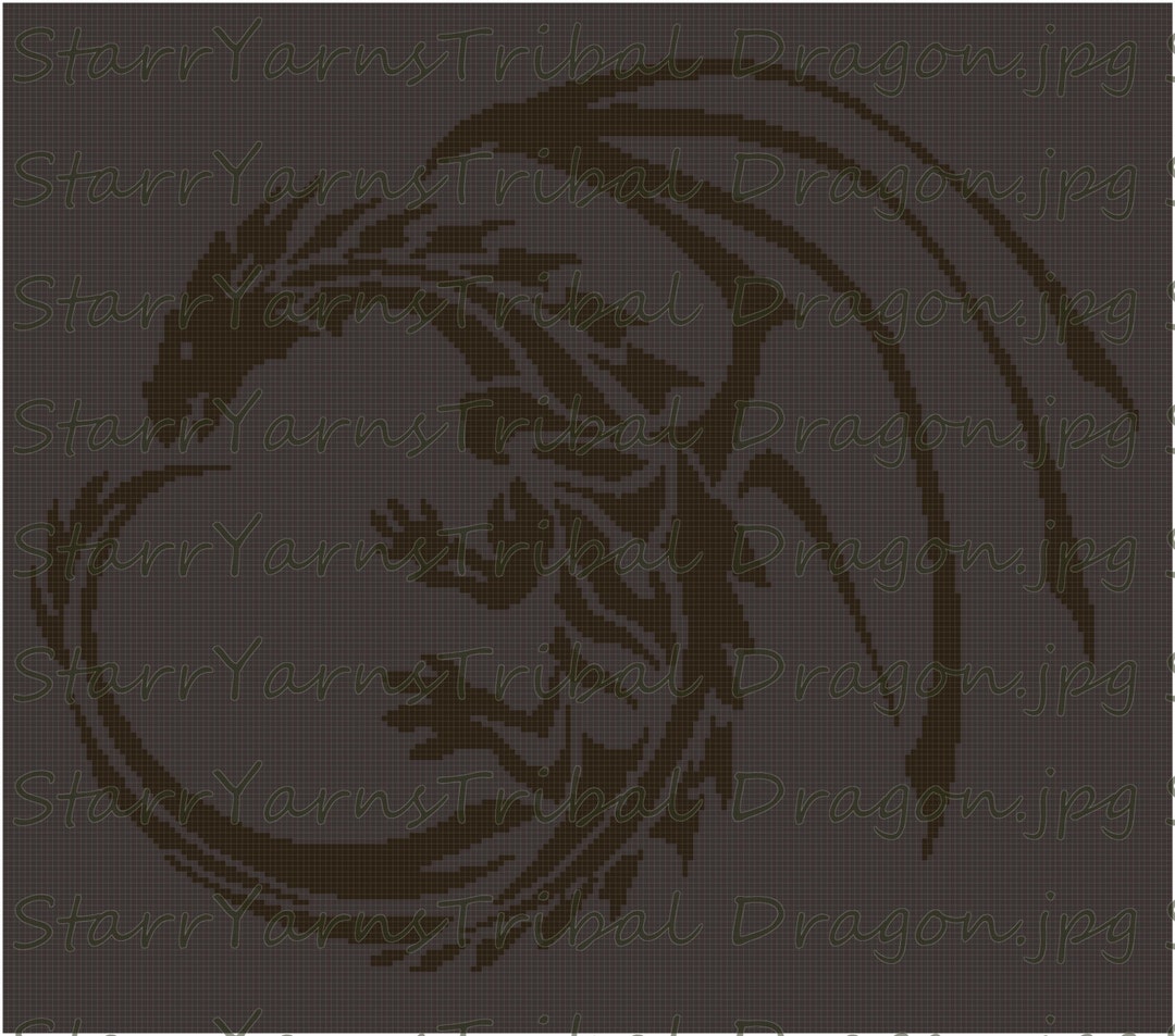 Tribal Dragon Crochet Graph Pattern - Etsy