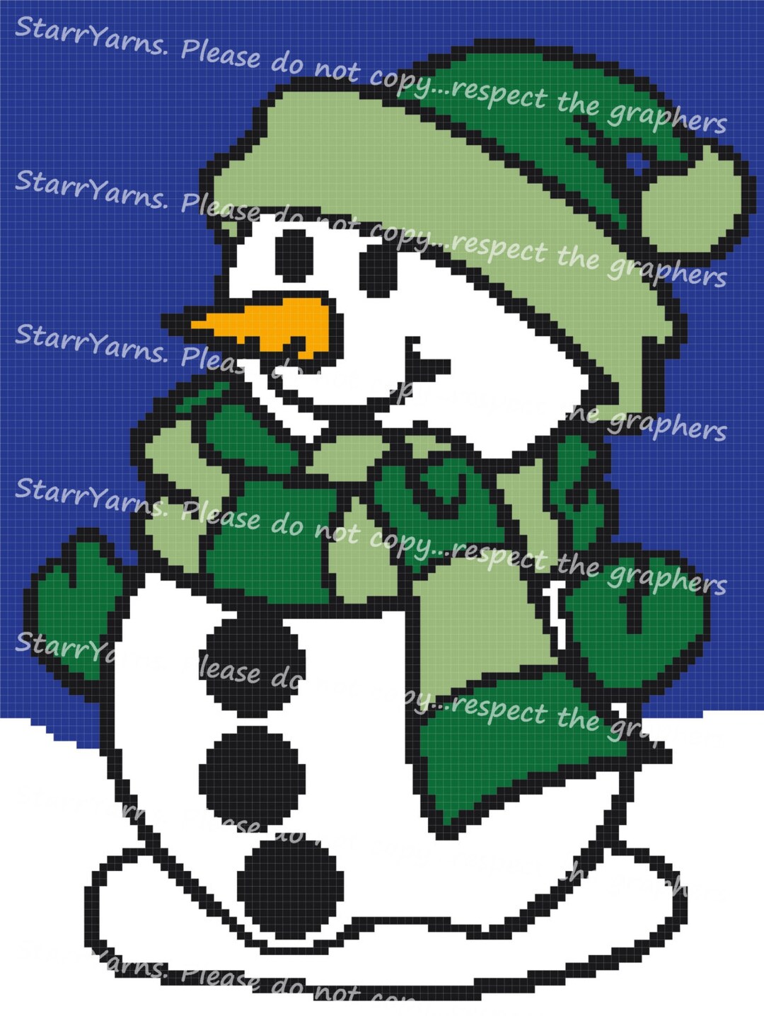 Adorable Snowman Crochet Graphgan Pattern - Etsy